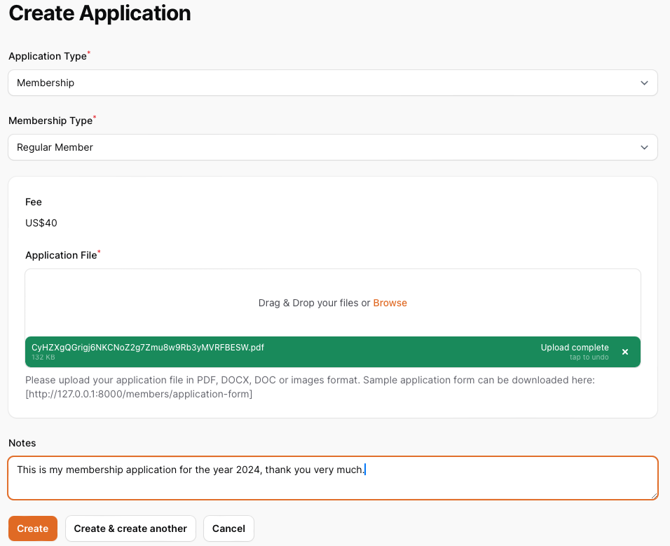 Submitting Application